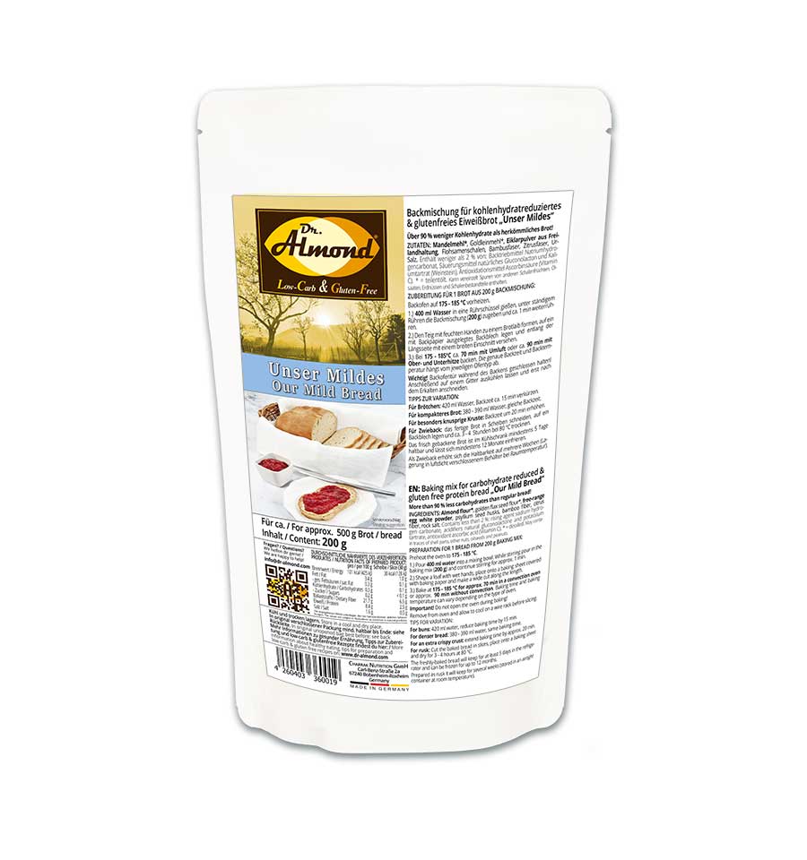 Unser Mildes Brot low-carb keto glutenfrei Backmischung - Dr. Almond ...